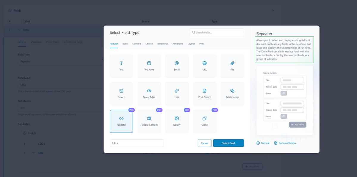 ACF Repeaters Relationships Avada Website Builder