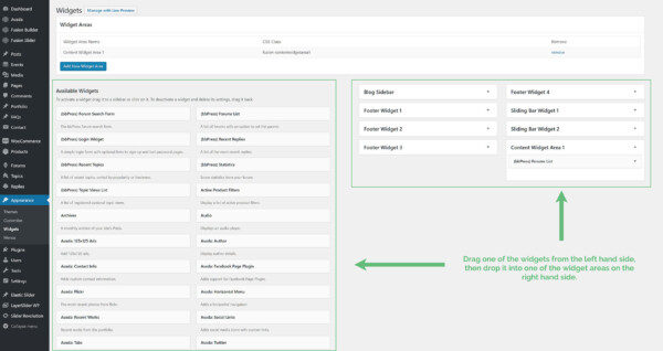 Adding Widgets To Widget Areas – Avada Website Builder