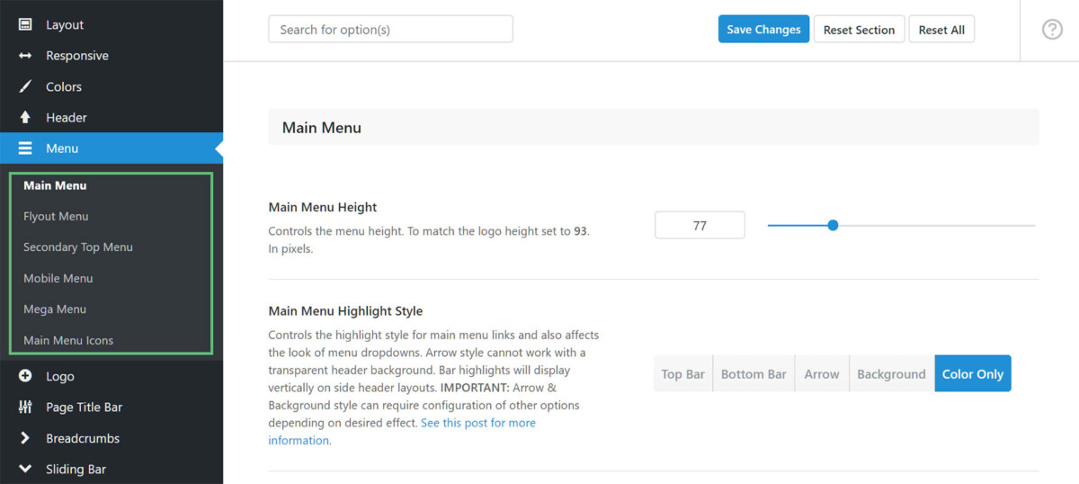 Assigning Menus via Global Options – Avada Website Builder