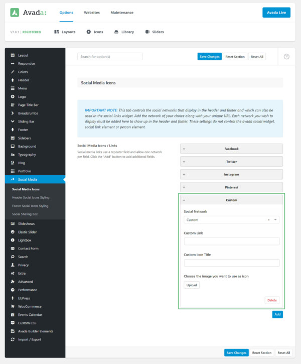 How To Add Custom Social Media Icons in Avada – Avada Website Builder