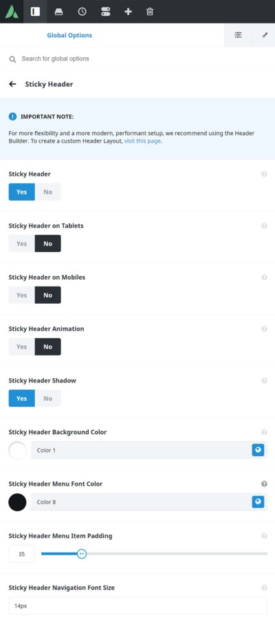 How To Set Up A Global Options Header – Avada Website Builder