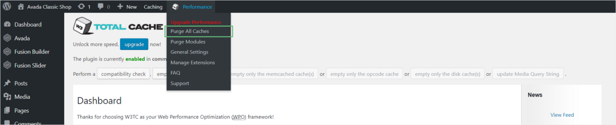 General Cache Information – Avada Website Builder