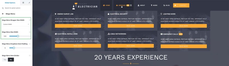 Mega Menu Width – Avada Website Builder