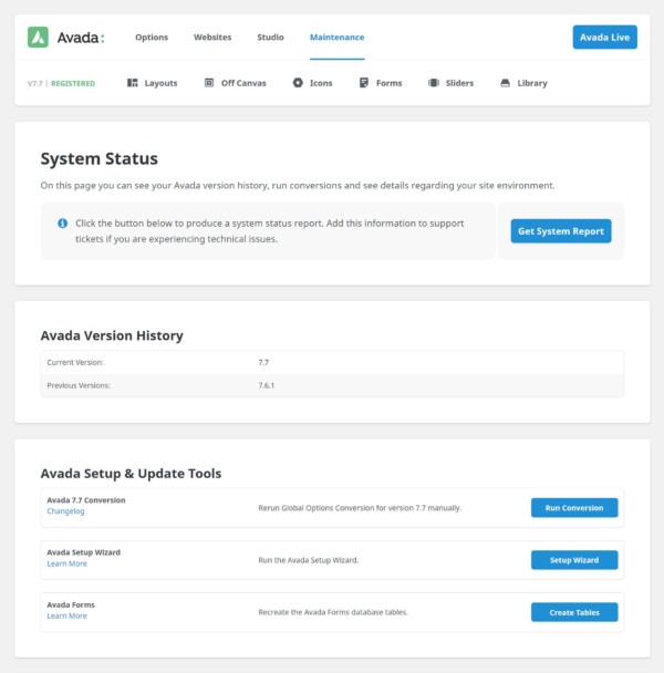The Avada Dashboard – Avada Website Builder