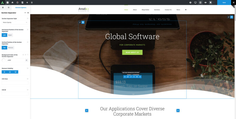 Section Separator Element – Avada Website Builder