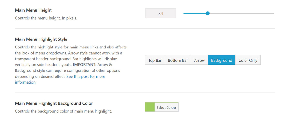 Main Menu Highlight Styles – Avada Website Builder