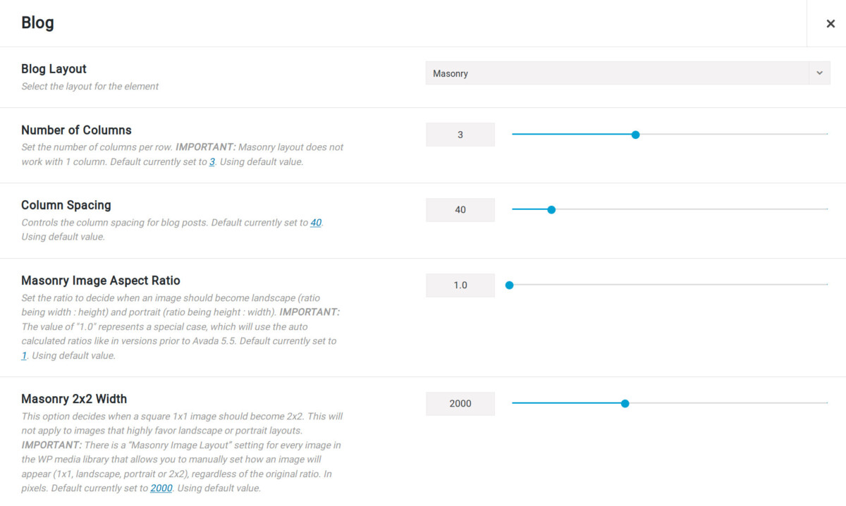 Masonry Layout Options – Avada Website Builder