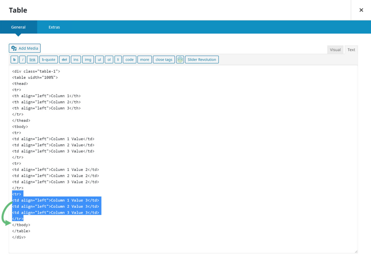 Table Element – Avada Website Builder