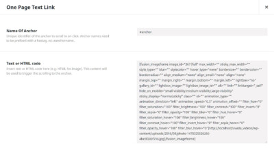 One Page Text Link Element – Avada Website Builder