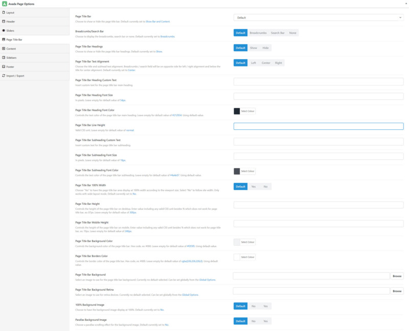 Page Title Bar Options – Avada Website Builder Page Title Bar Options – Avada Website Builder