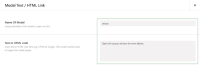 Modal Text / HTML Link Element – Avada Website Builder