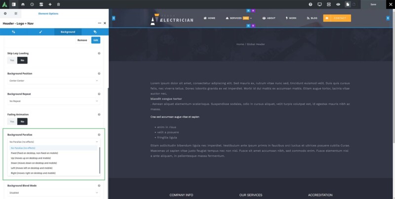 How To Set Header Background Parallax Options – Avada Website Builder