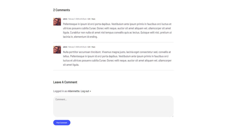 Comments Element – Avada Website Builder