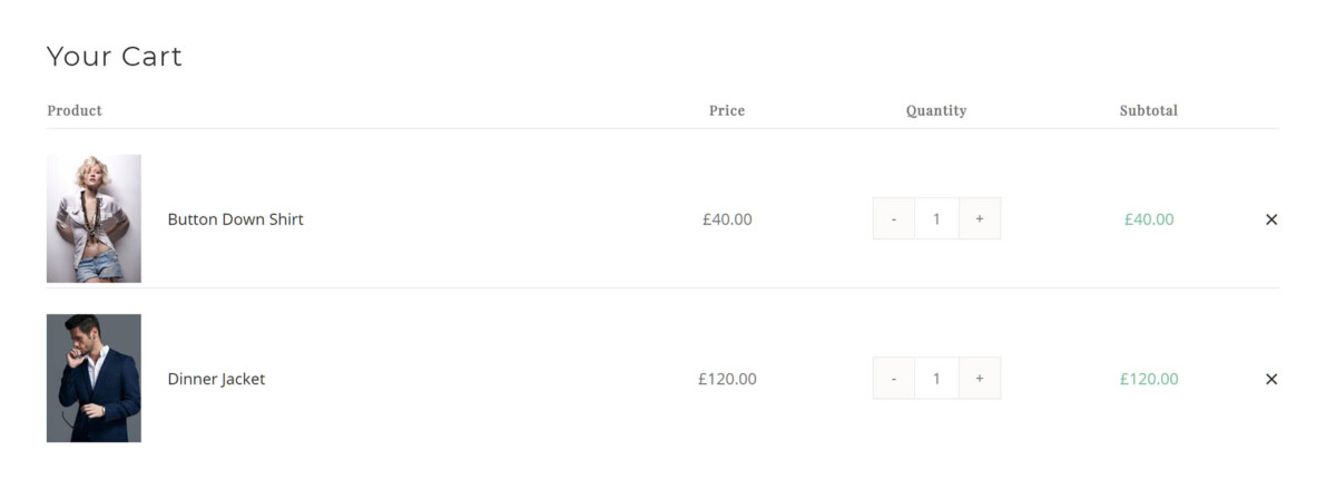 Woo Cart Table Element – Avada Website Builder