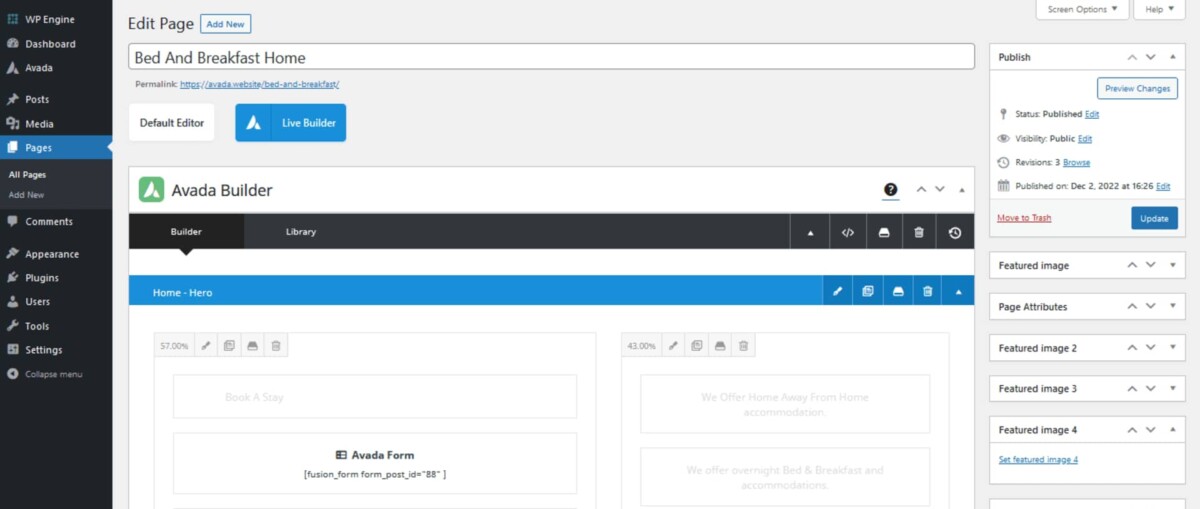 Avada Bed and Breakfast: Deconstructing a Prebuilt Website – Avada ...