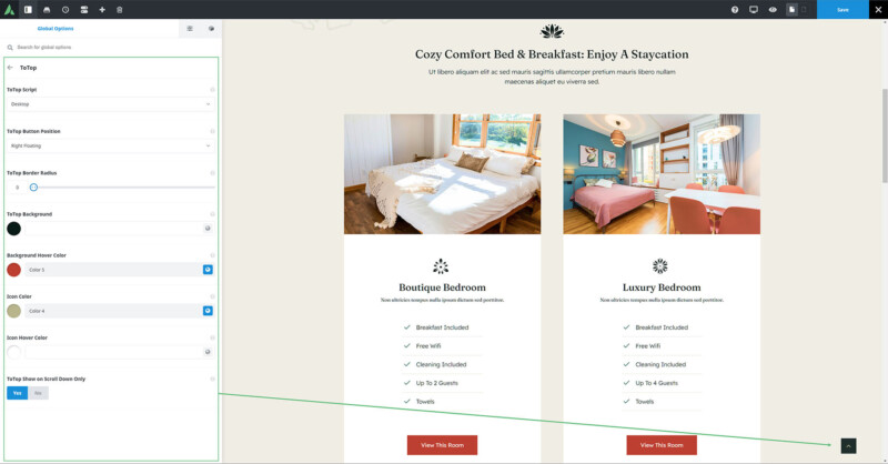 toTop Button – Avada Website Builder