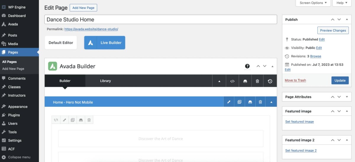 Avada Dance Studio: Deconstructing a Prebuilt Website – Avada Website Builder