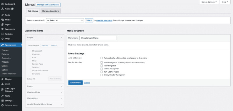 How to Set Up A Website Menu in WordPress – Avada Website Builder