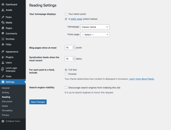 The WordPress Dashboard Settings Explained – Avada Website Builder