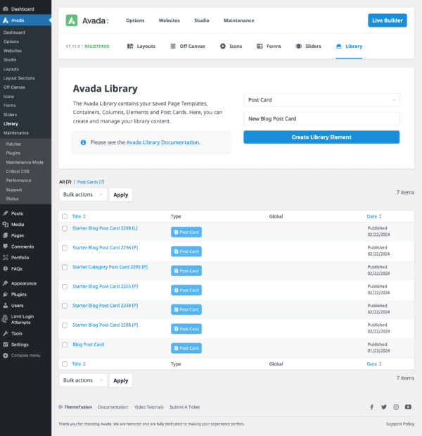 How to Add an Avada Studio Post Card to an Existing Website – Avada Website Builder
