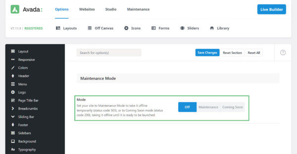 Avada Maintenance Mode – Avada Website Builder