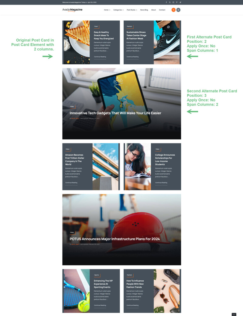How To Apply Alternate Post Cards In Avada – Avada Website Builder