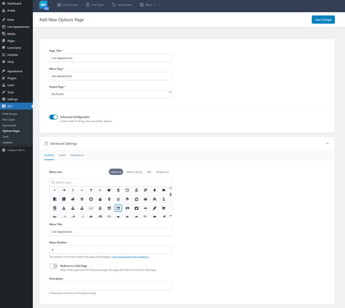 How to Use the ACF Options Page Feature – Avada Website Builder